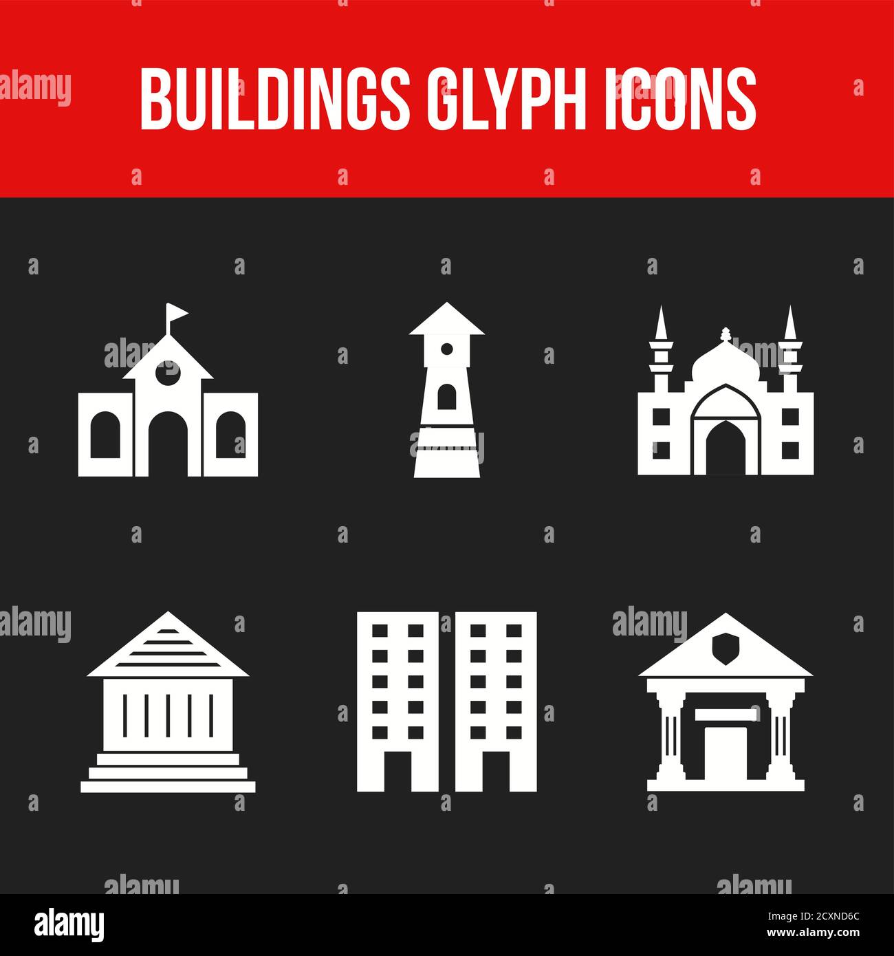 Unique Building and landmarks vector icon set Stock Vector Image & Art ...