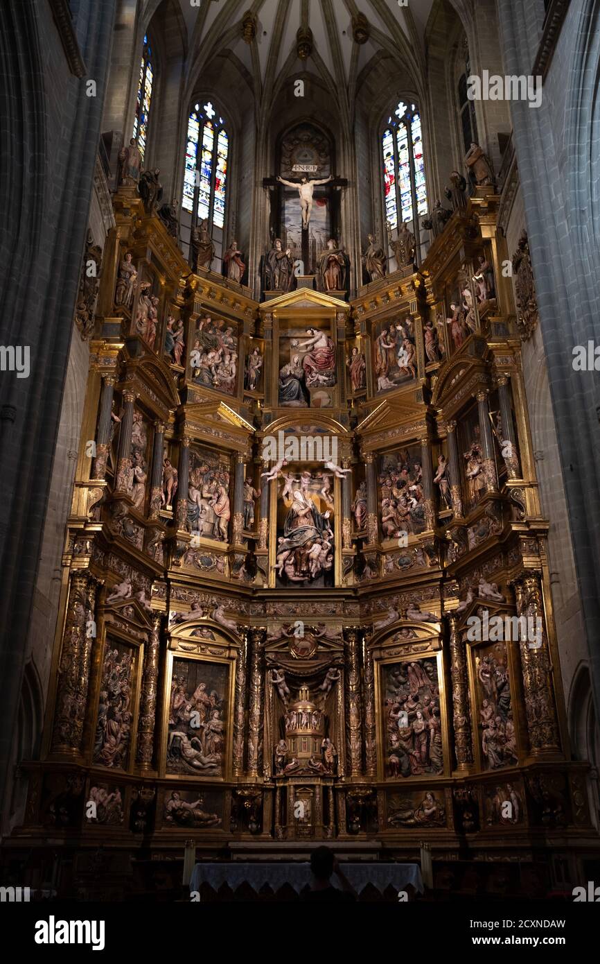 Astorga cathedral interior view of the altar and retablo mayor, example ...