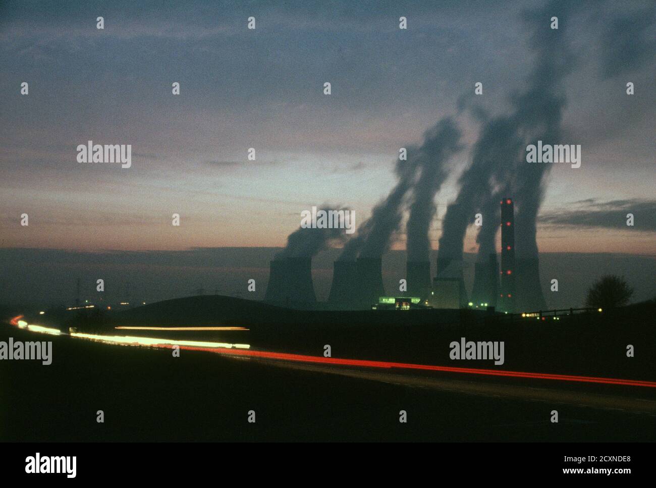 Steam and smoke bellows out from the cooling towers of a Nottingham ...