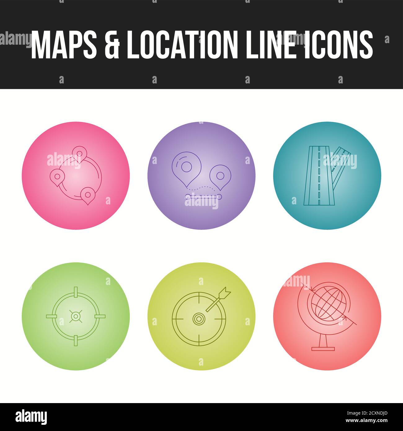 Unique icon set of maps & location line icons Stock Vector Image & Art ...