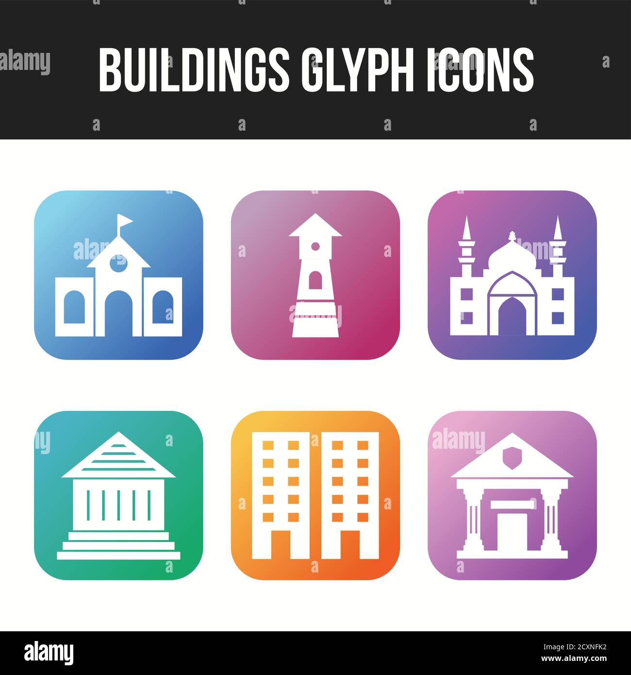 Unique Building and landmarks vector icon set Stock Vector Image & Art ...