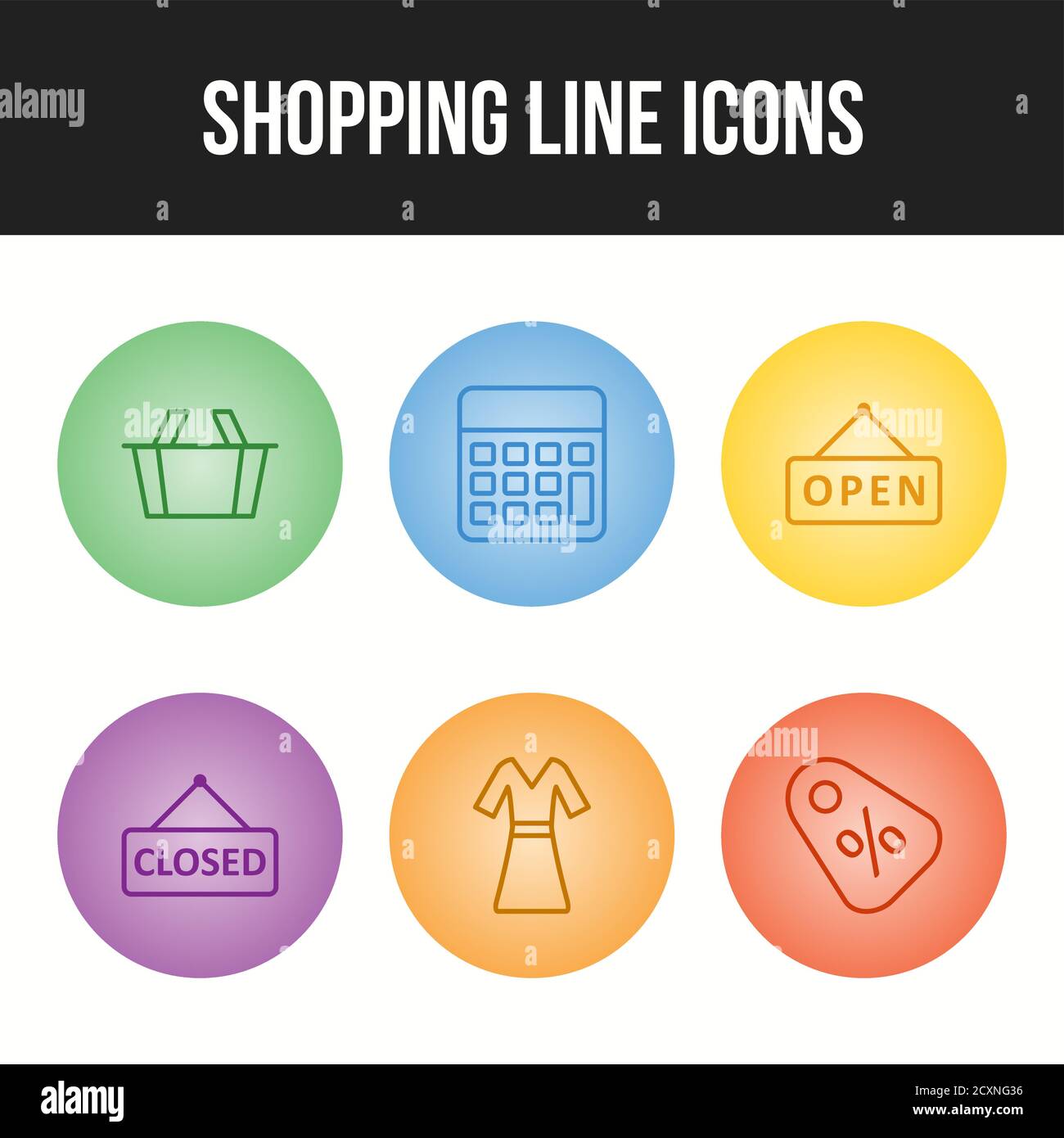 Unique icon set of shopping line icons Stock Vector Image & Art - Alamy