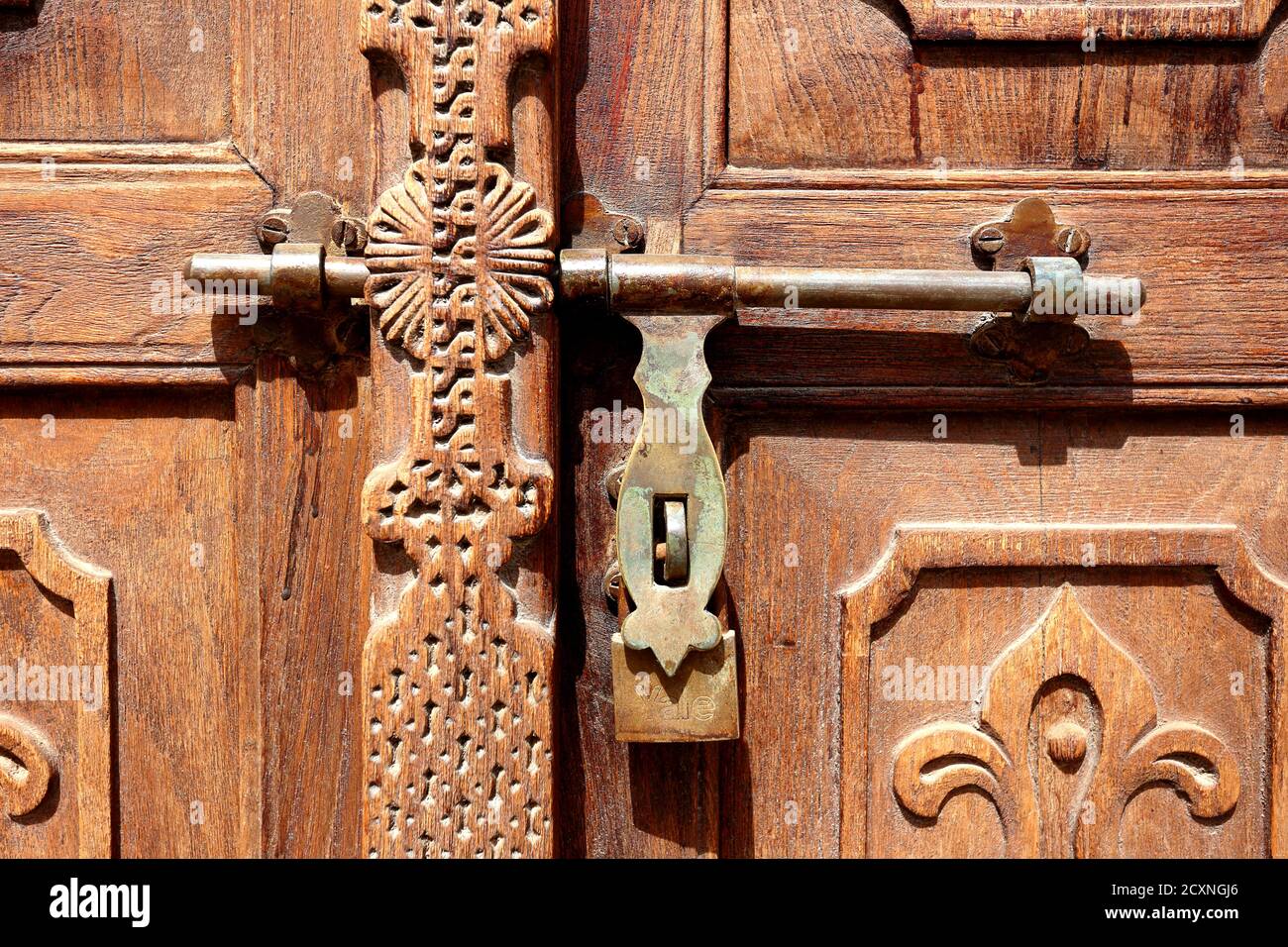 Door bolt lock wooden carved hi-res stock photography and images - Alamy