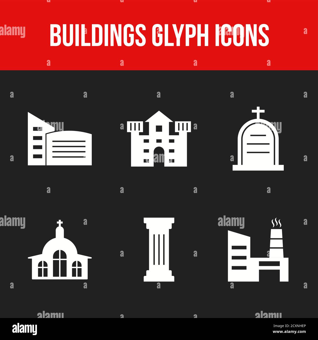 Beautiful buildings vector icon set for commercial use Stock Vector ...