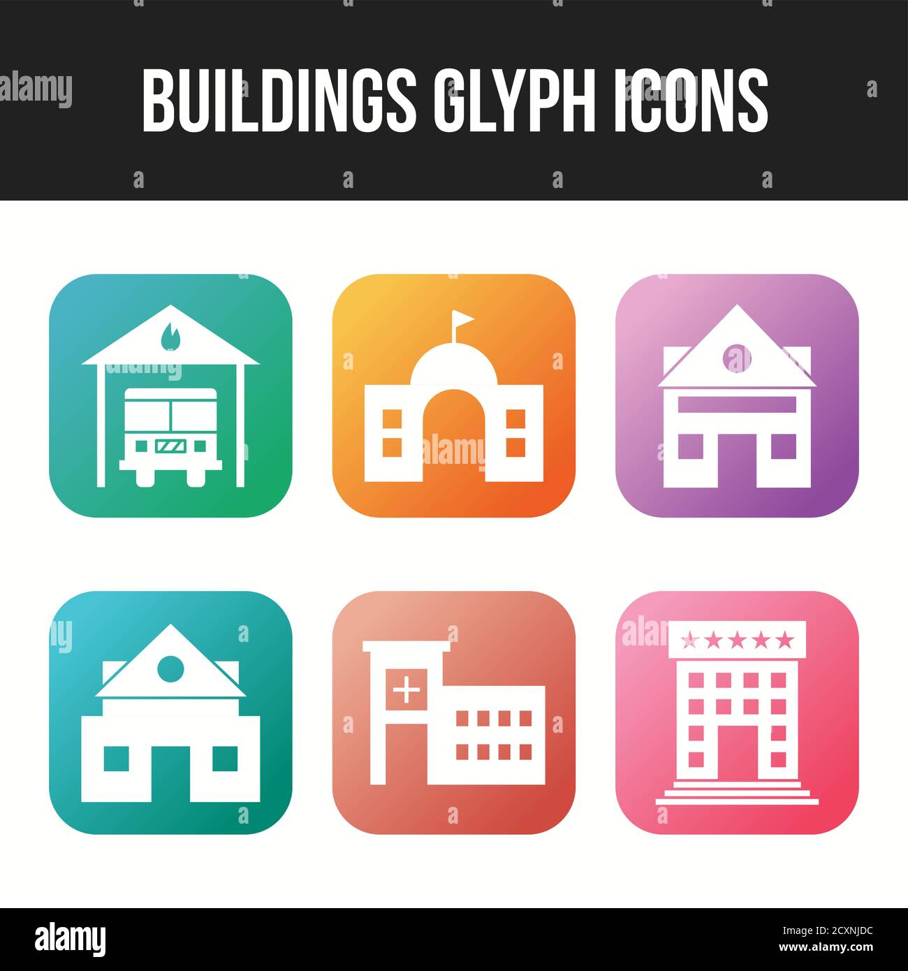 Unique Building and landmarks vector icon set Stock Vector Image & Art ...