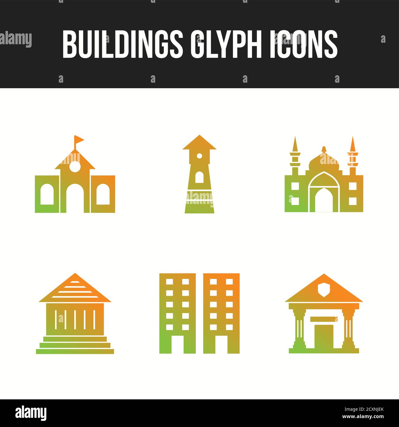 Unique Building and landmarks vector icon set Stock Vector Image & Art ...