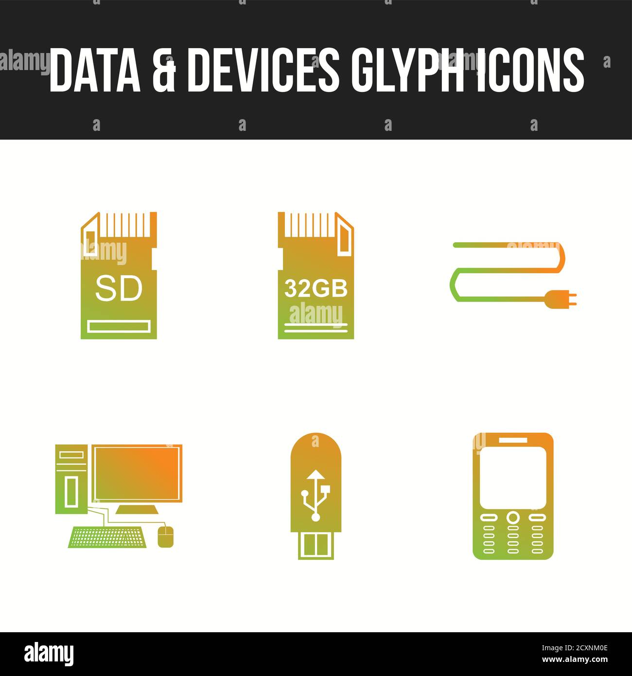 Unique Data and devices vector icon set Stock Vector Image & Art - Alamy