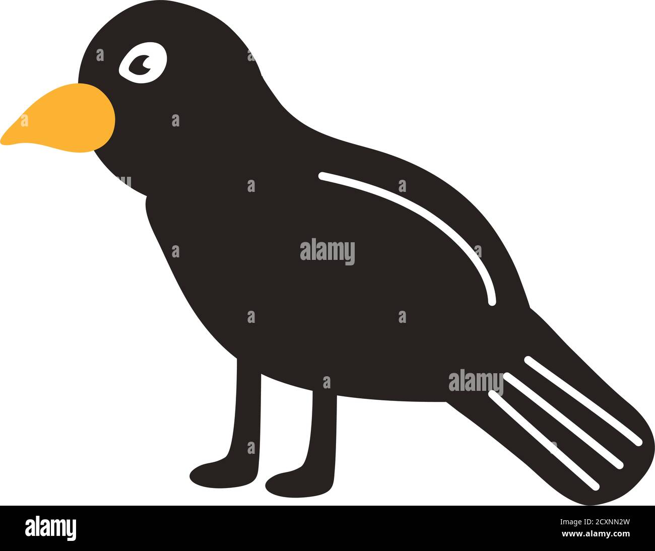 dark raven flat style icon vector illustration design Stock Vector ...