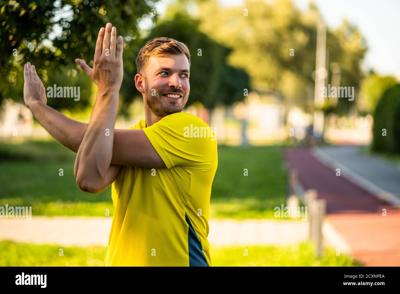 Man stretching out hand hi-res stock photography and images - Alamy