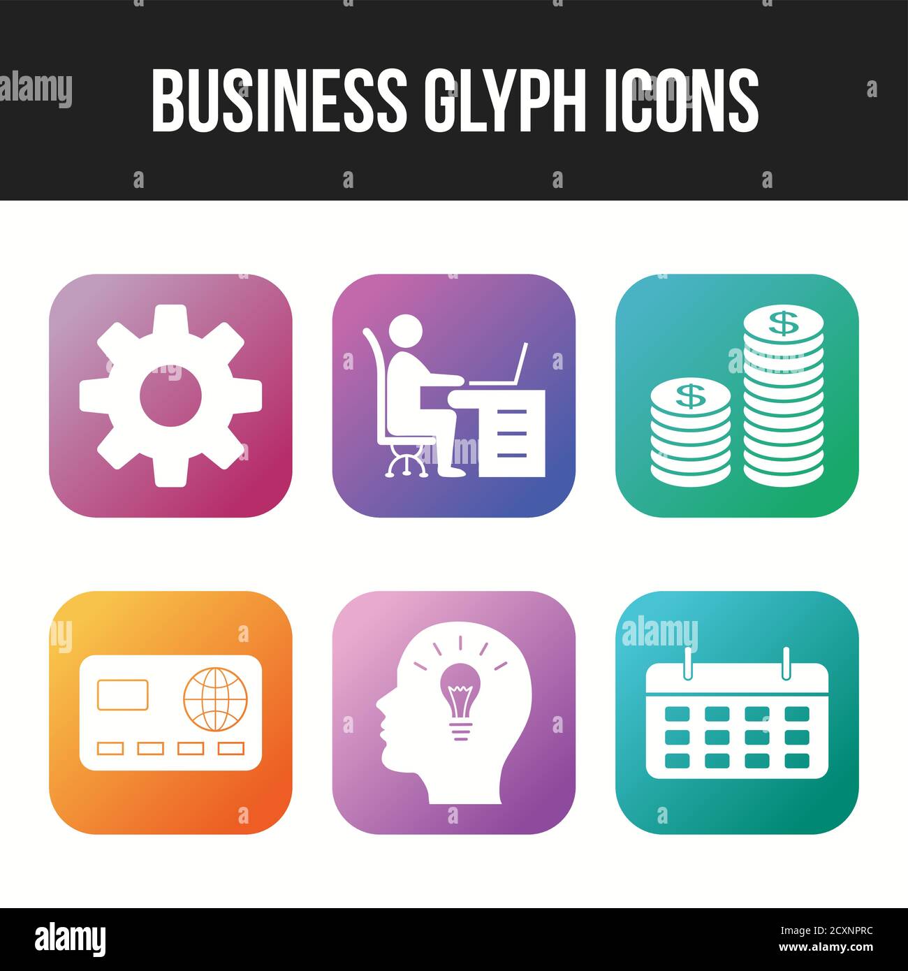 6 Unique Business glyph vector icon set Stock Vector Image & Art - Alamy