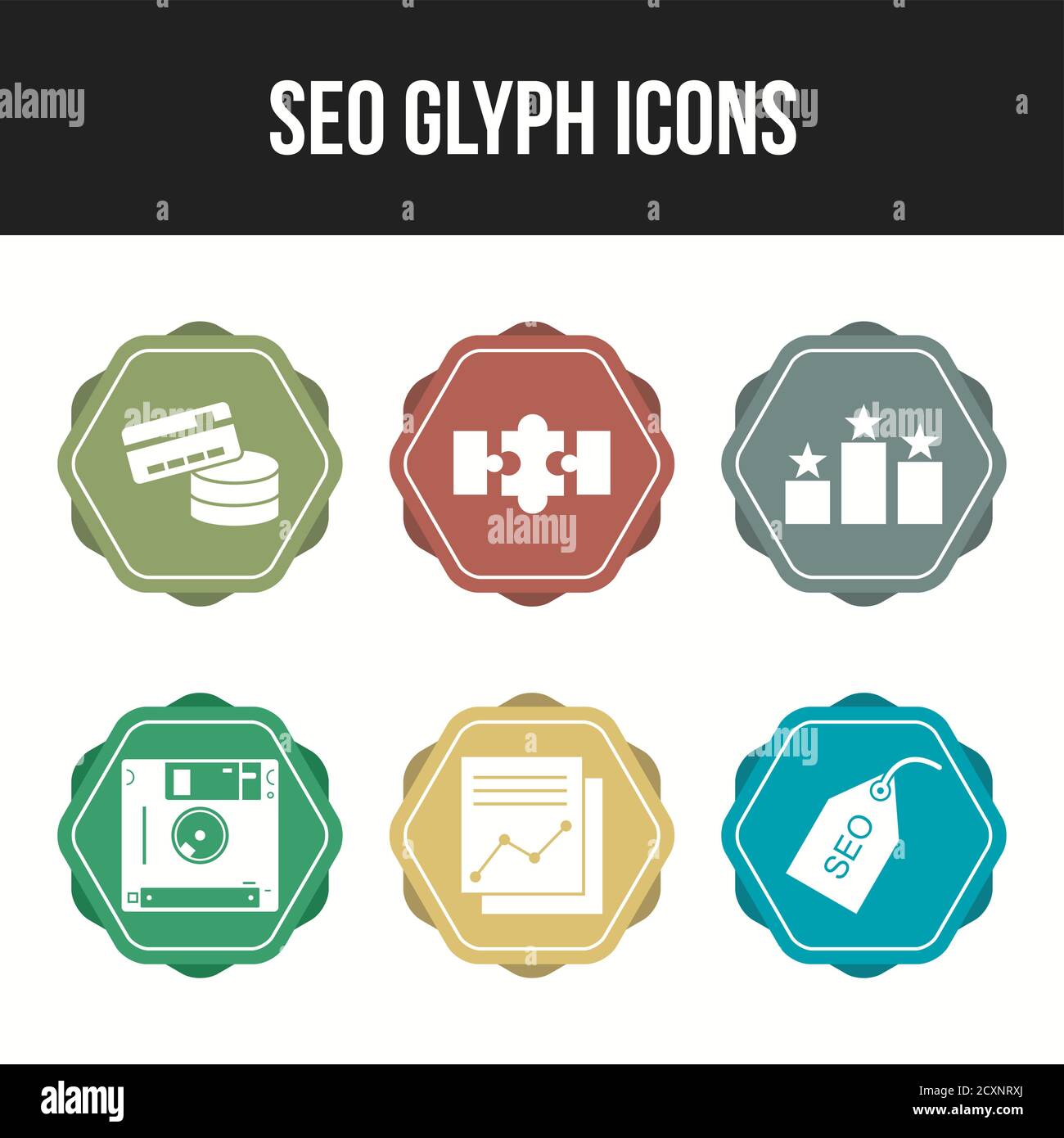 6 Unique vector icons in one set Stock Vector Image & Art - Alamy