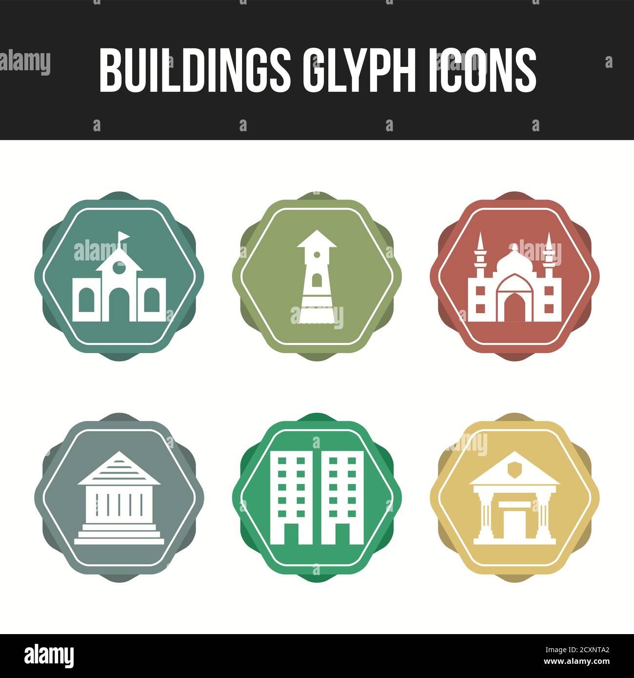 Unique Building and landmarks vector icon set Stock Vector Image & Art ...