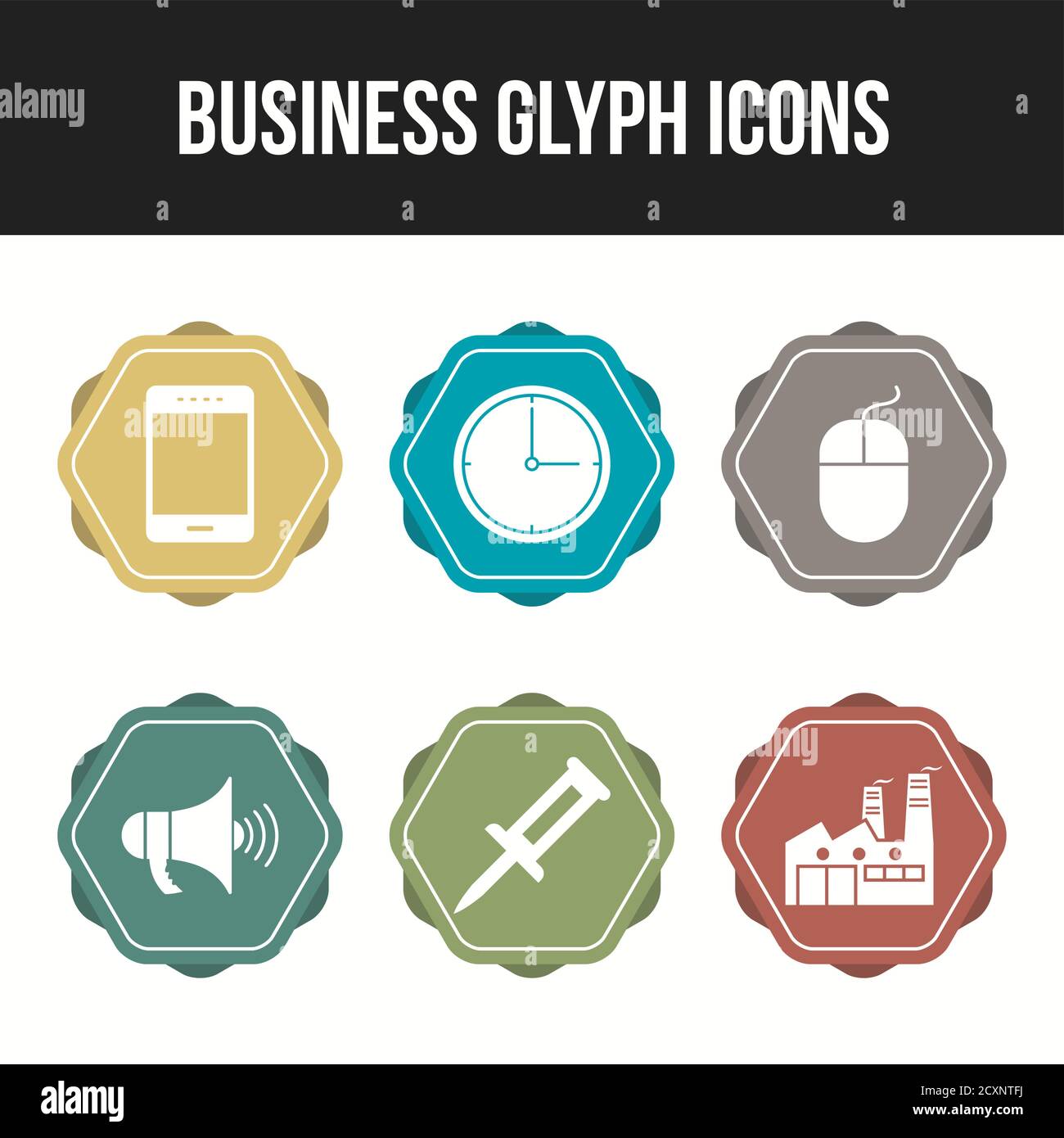 6 Unique vector icons in oe set Stock Vector Image & Art - Alamy