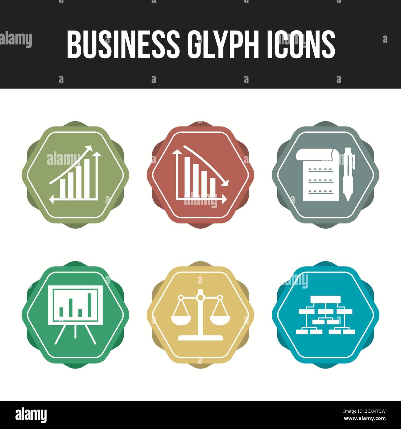 Beautiful 6 icons pack of business vector icons Stock Vector Image ...
