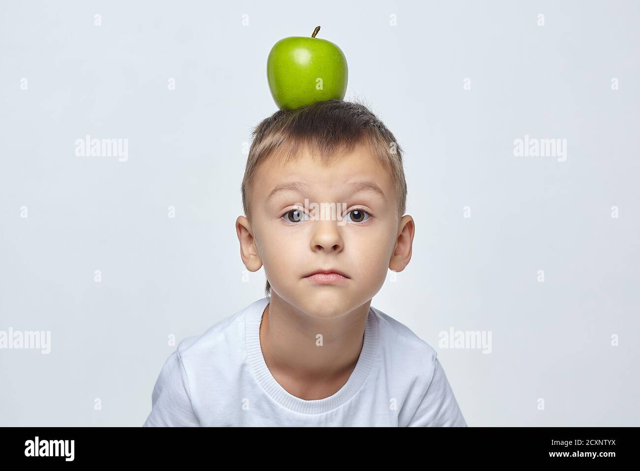 Boy apple head hi-res stock photography and images - Alamy