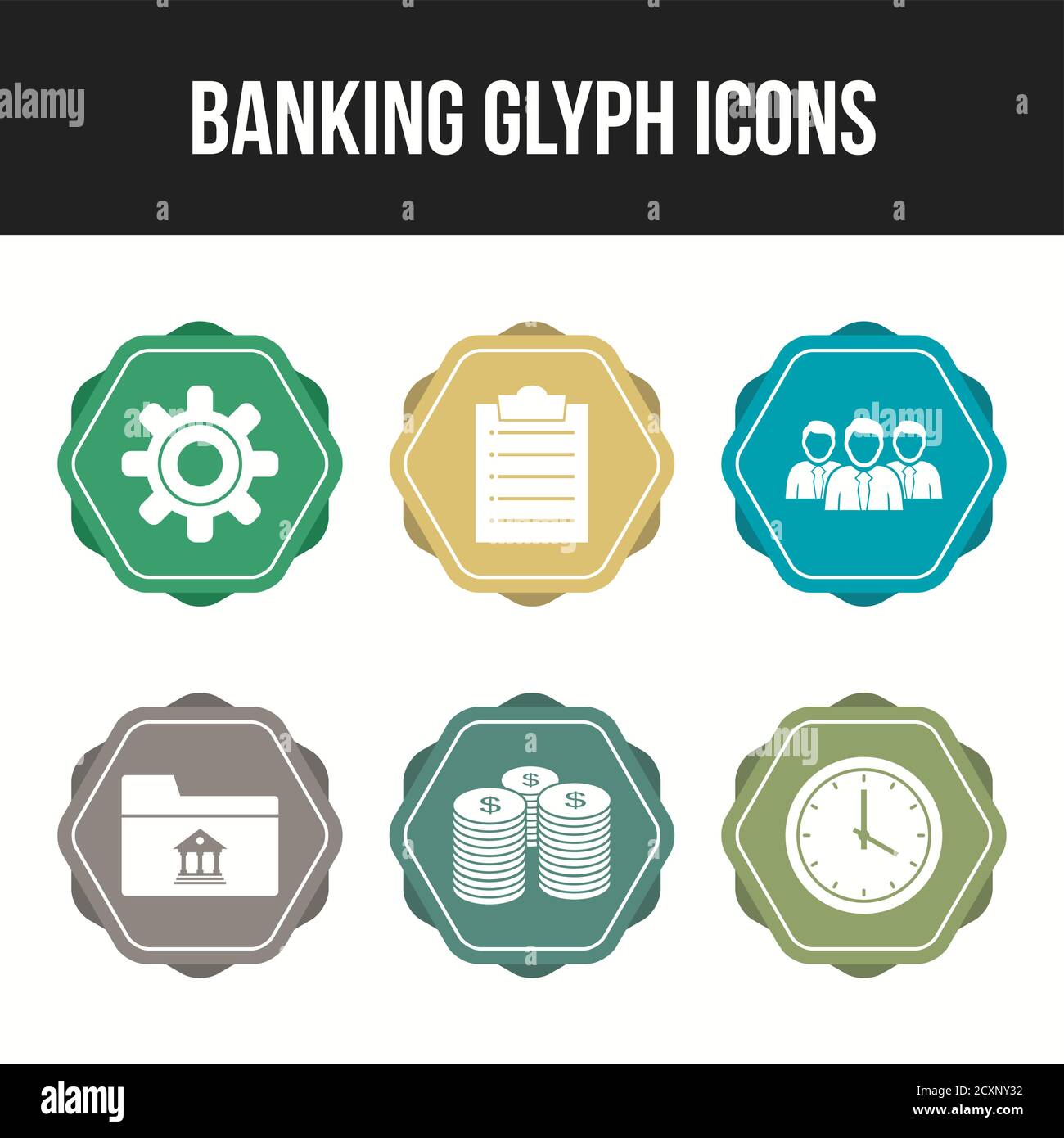 6 Beautiful Banking Glyph vector icon set Stock Vector Image & Art - Alamy