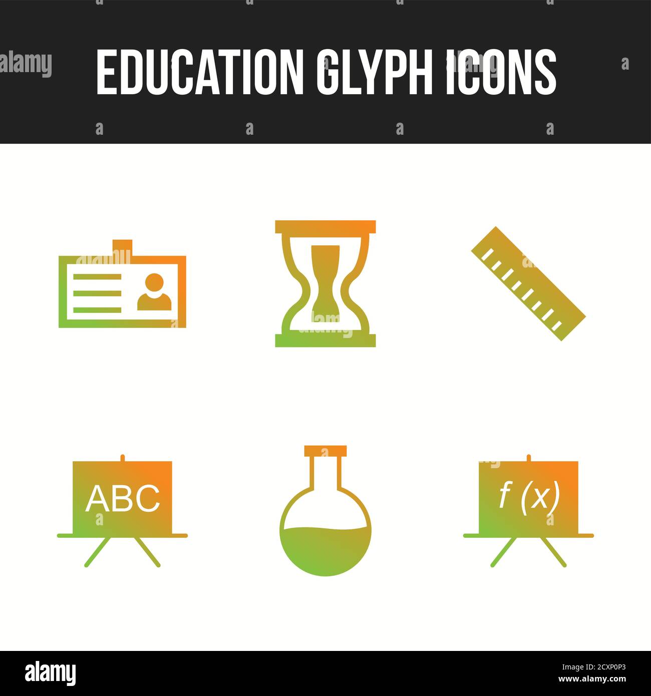 Beautiful Six Education & Schooling glyph Icon set Stock Vector Image ...