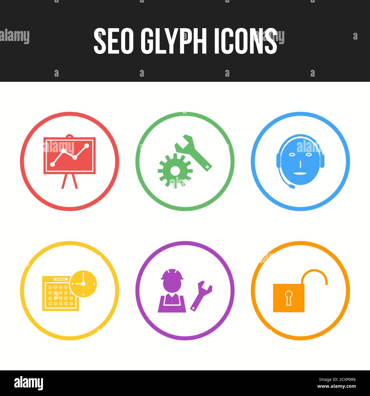 6 Unique vector icons in one set Stock Vector Image & Art - Alamy