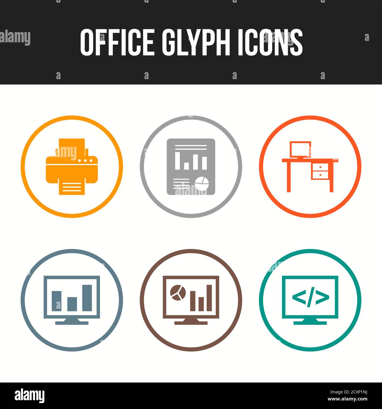 6 Unique vector icons in one set Stock Vector Image & Art - Alamy