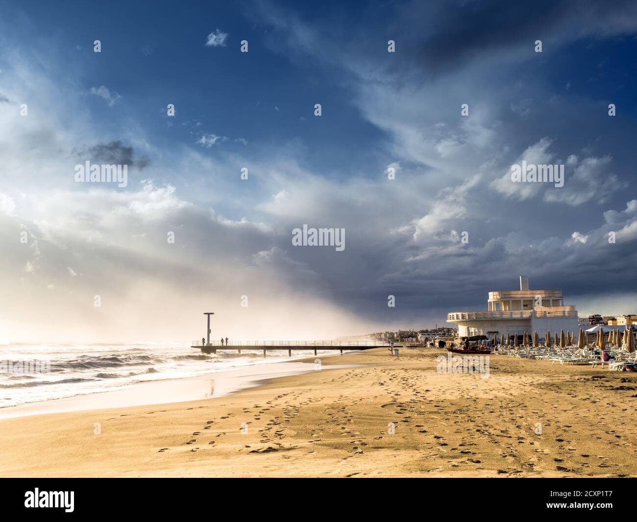 Coastal scene of Ostia Lido - Rome, Italy Stock Photo - Alamy