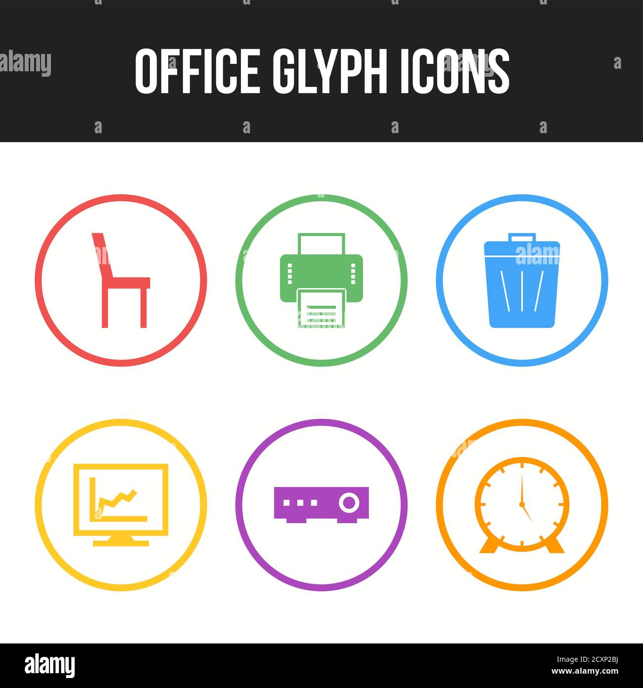 Beautiful Office icons for personal and commercial use Stock Vector ...