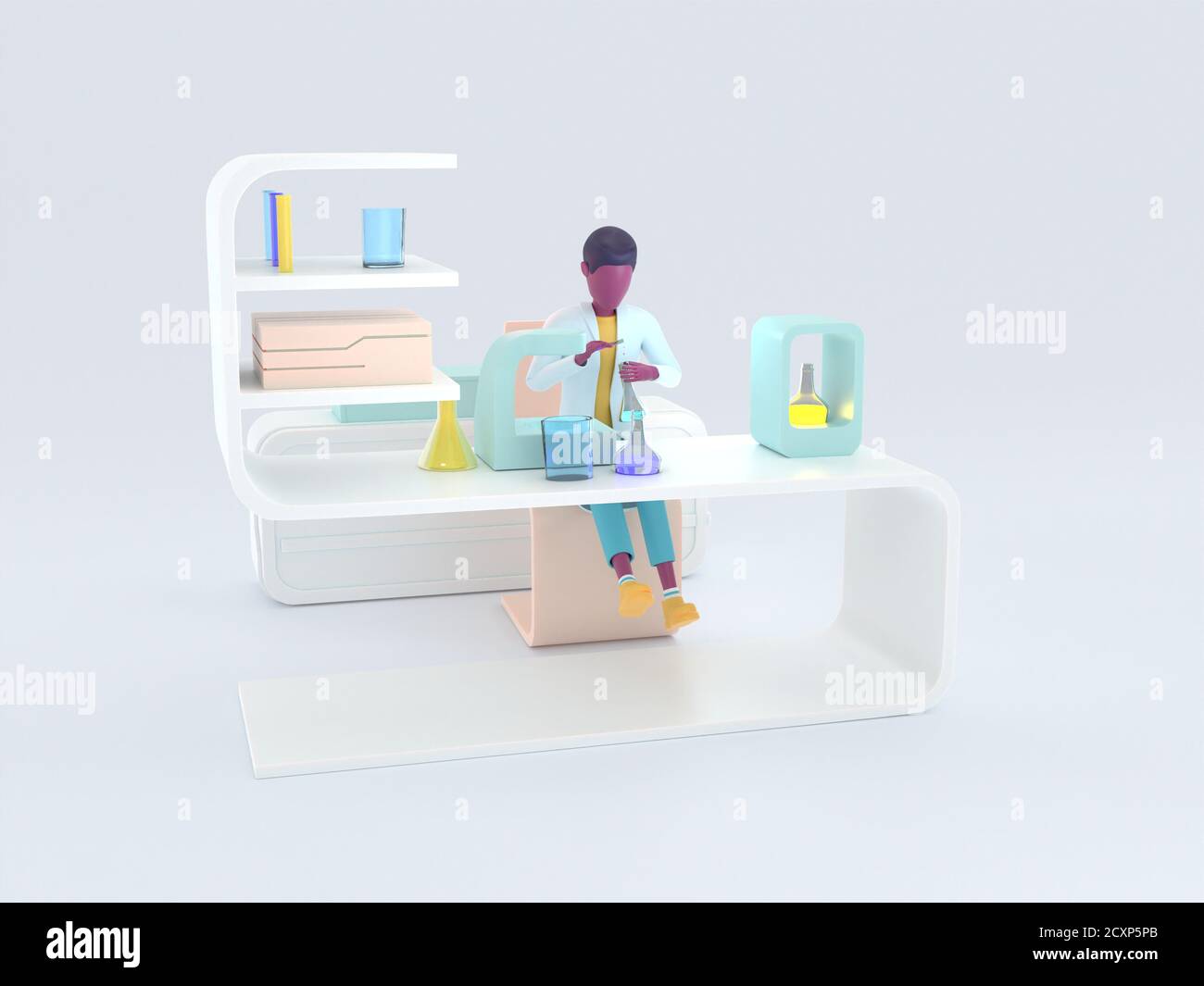 Healthcare series: Laboratory. laboratory assistant 3d render Stock ...