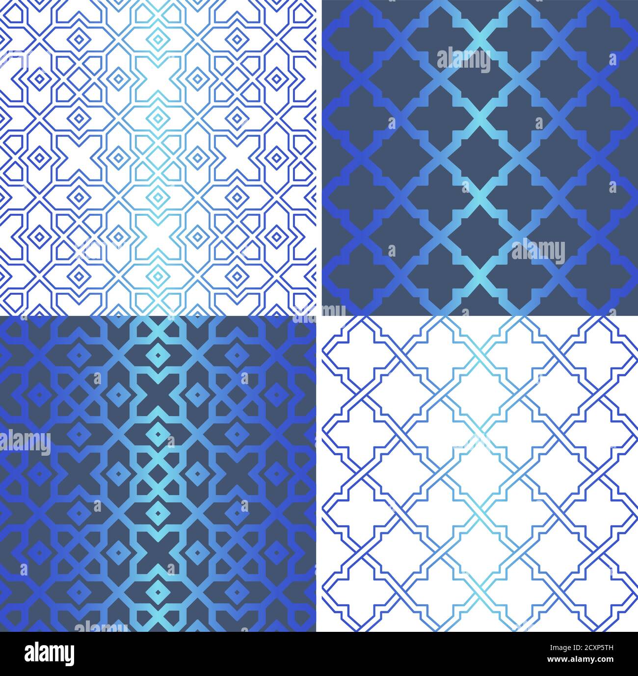 Set of traditional oriental geometrical seamless patterns. Decorative ...