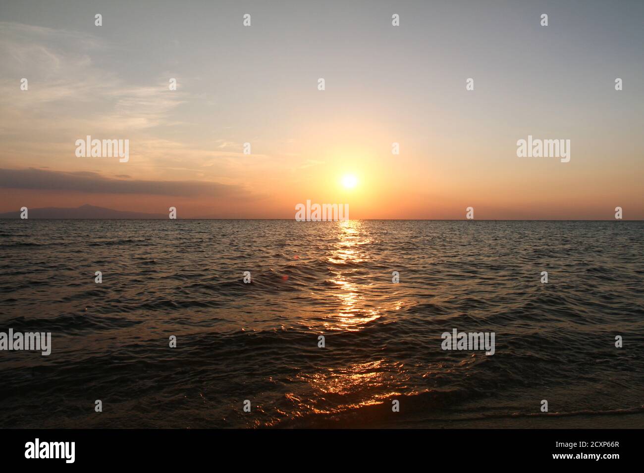 gold sea sunset landscape panorama, background natural Stock Photo - Alamy