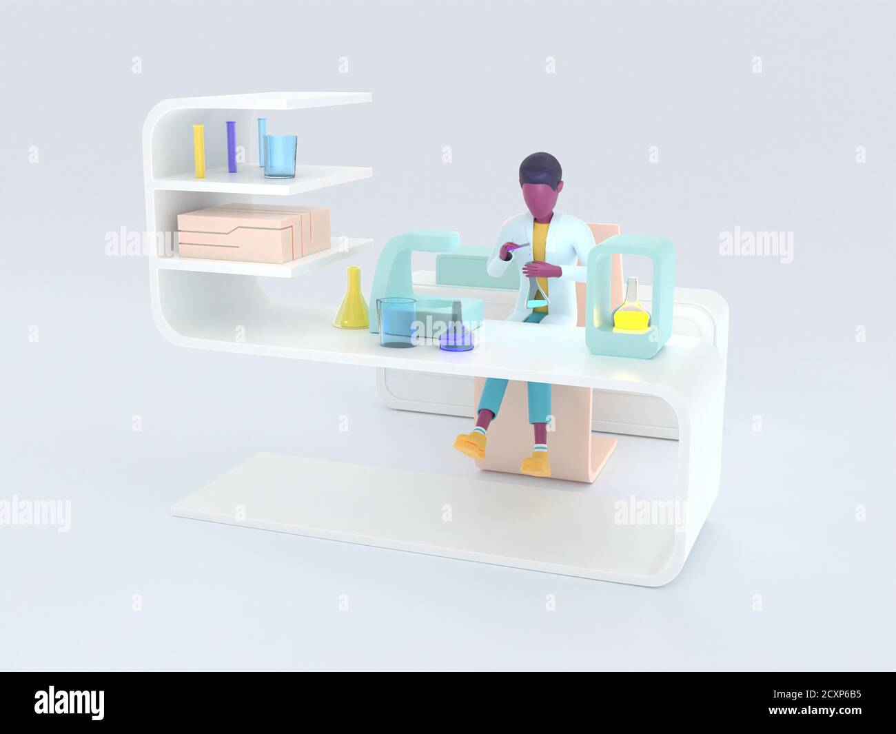 Healthcare series: Laboratory. laboratory assistant 3d render Stock ...