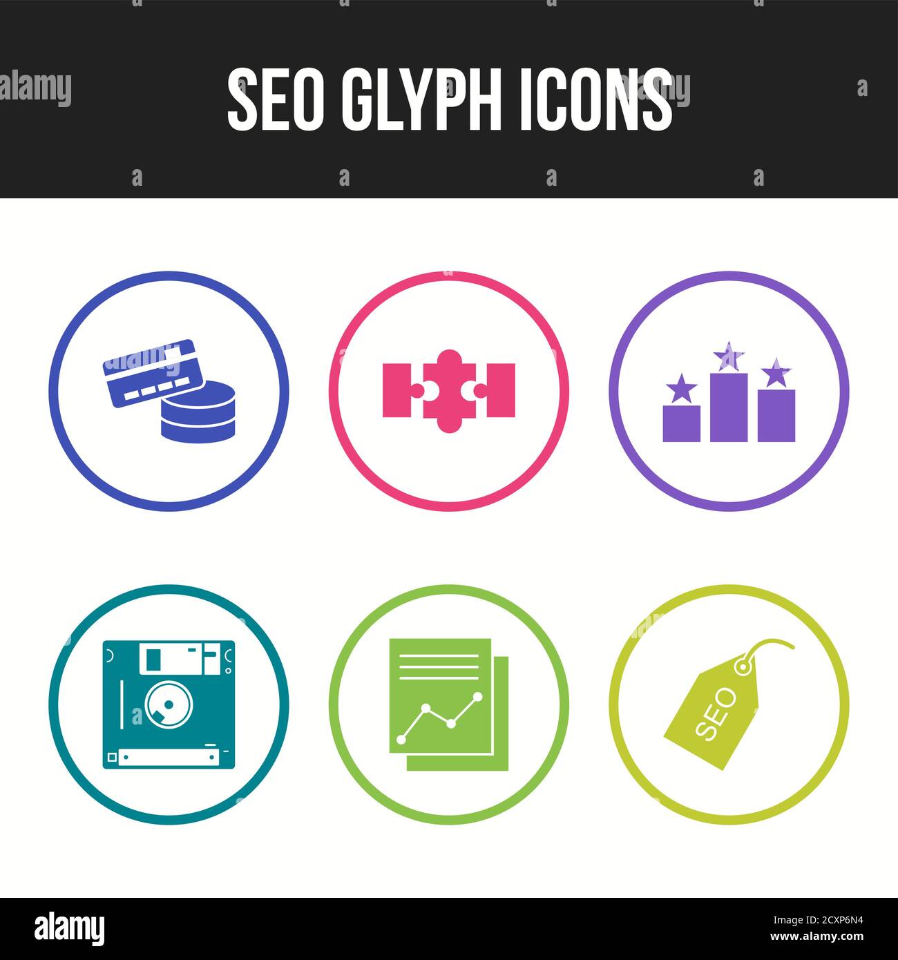 6 Unique vector icons in one set Stock Vector Image & Art - Alamy