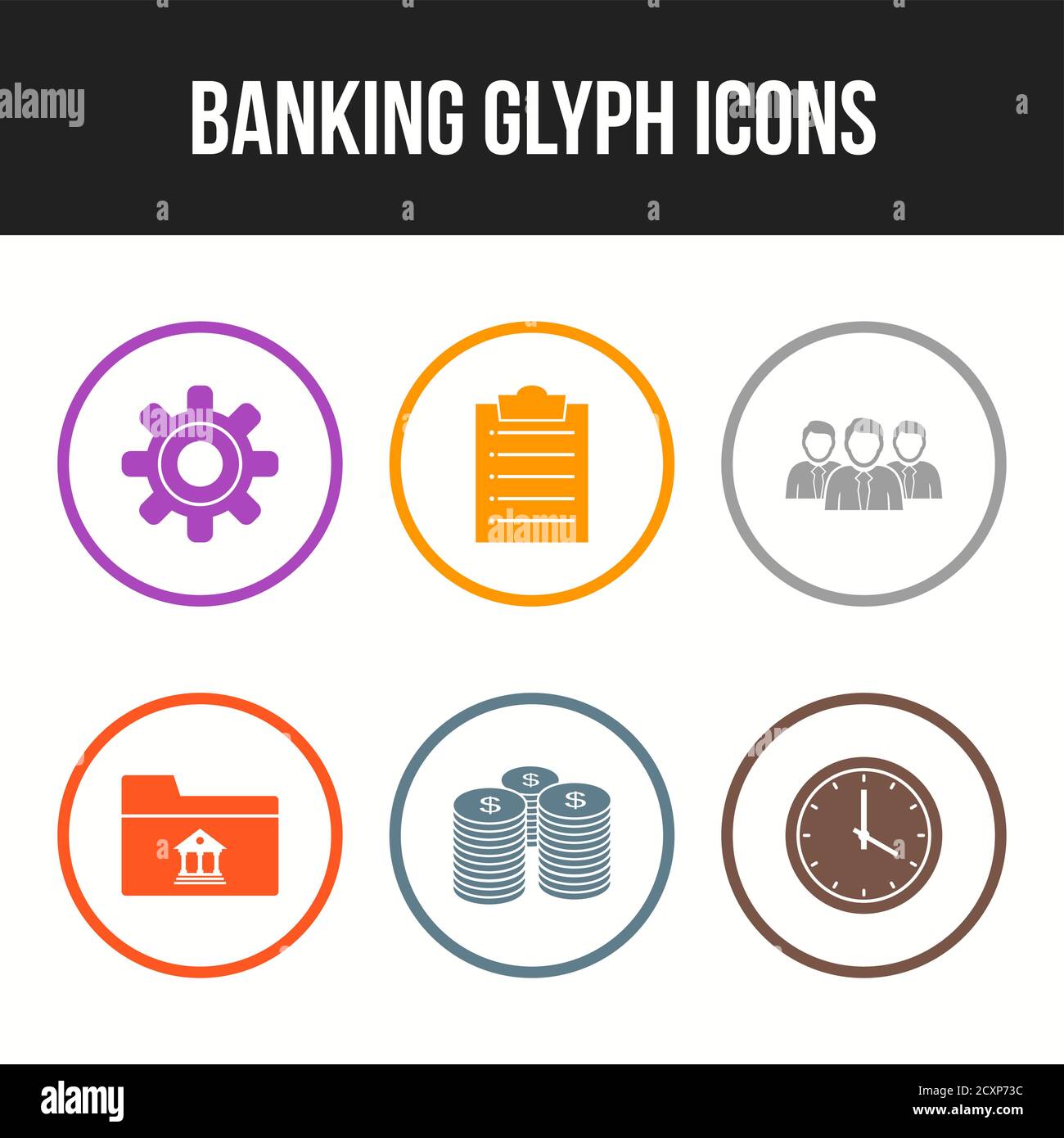 6 Beautiful Banking Glyph vector icon set Stock Vector Image & Art - Alamy
