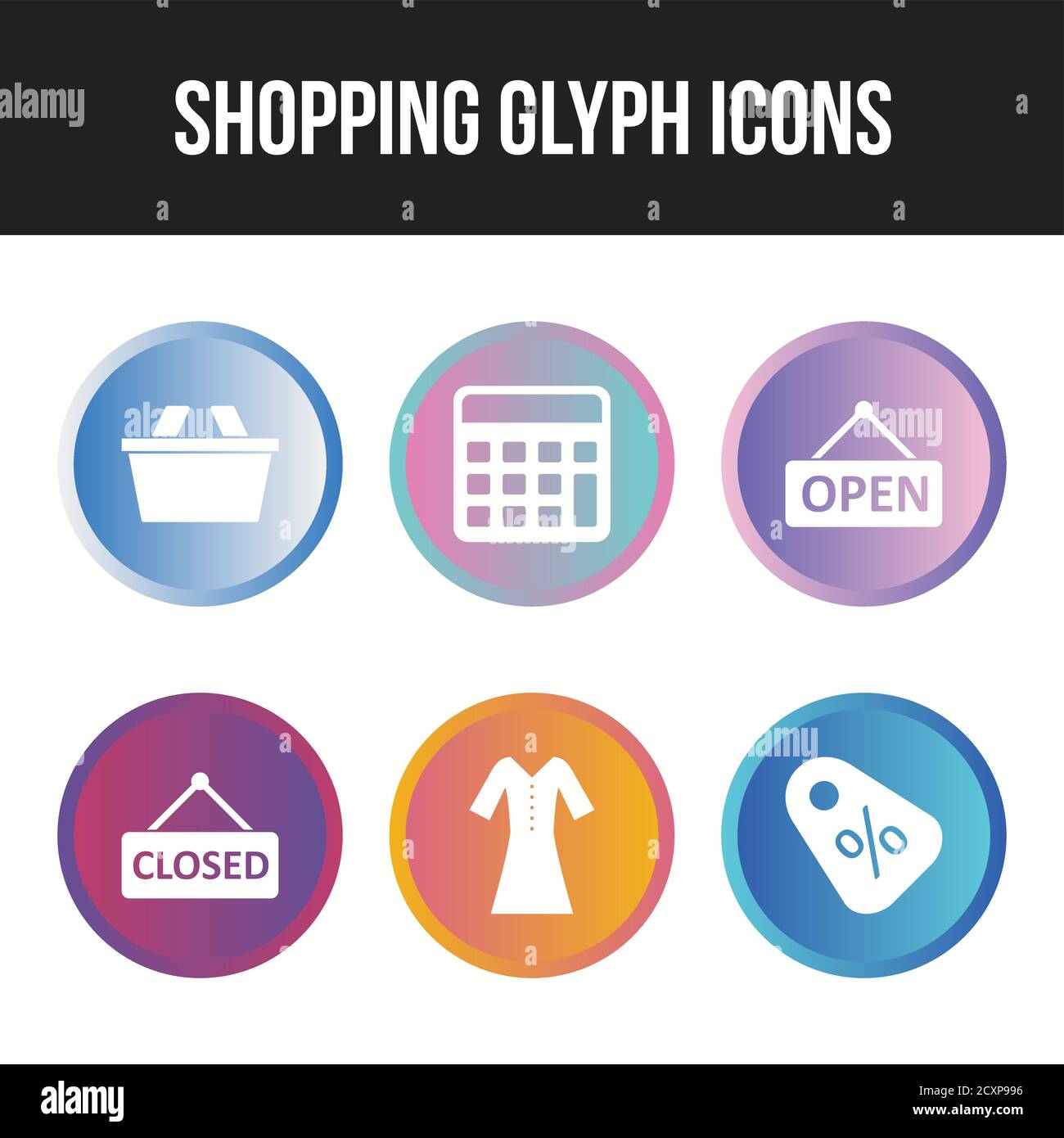 Unique icon set of shopping glyph icons Stock Vector Image & Art - Alamy