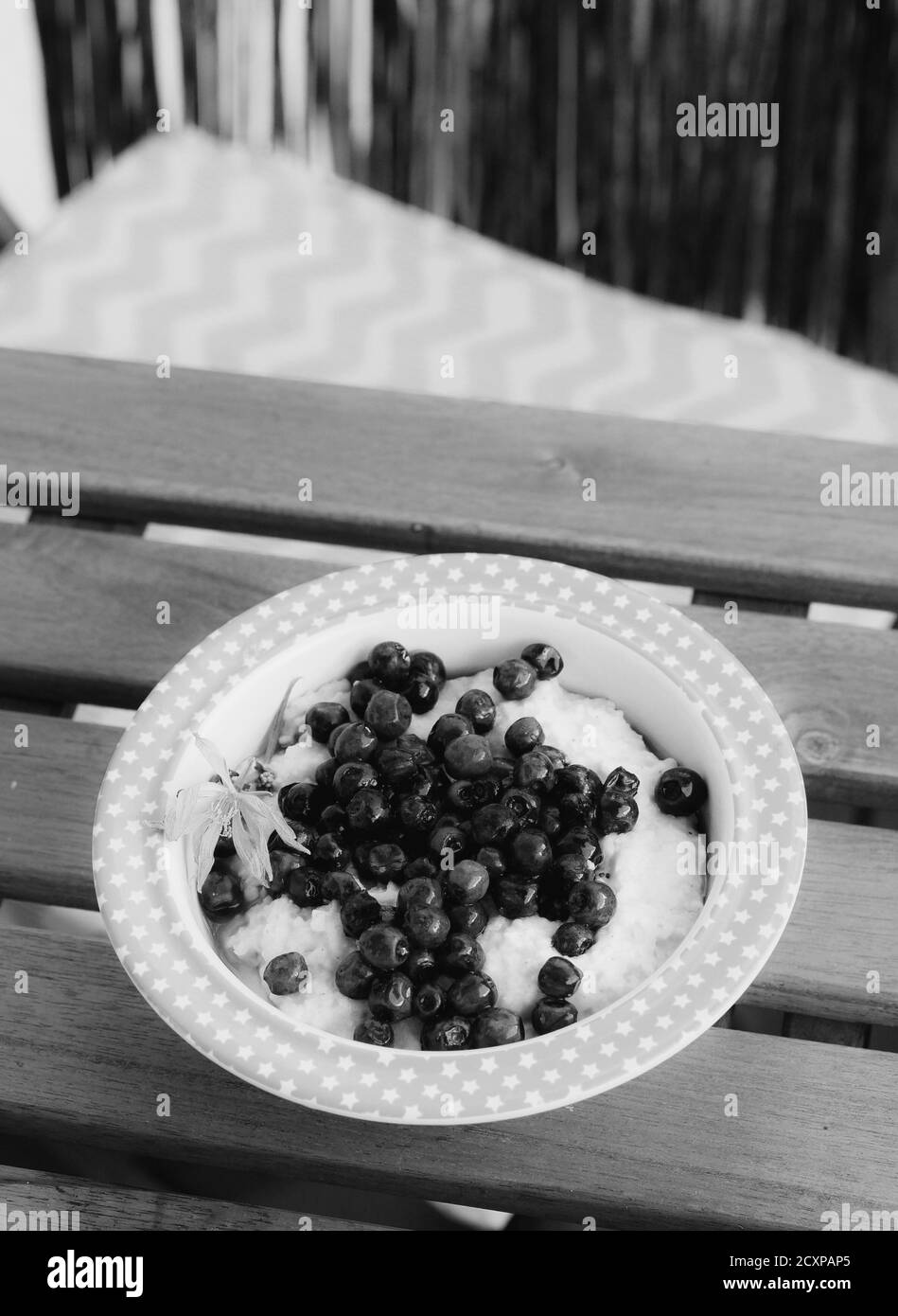 Blueberries fruit organic vertical Black and White Stock Photos ...