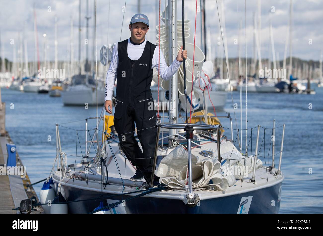 15-year-old Timothy Long poses for a photograph on his 28ft boat ...