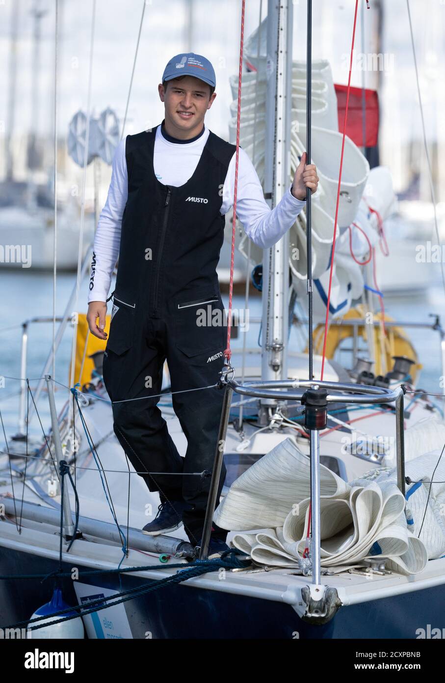 15-year-old Timothy Long poses for a photograph on his 28ft boat ...
