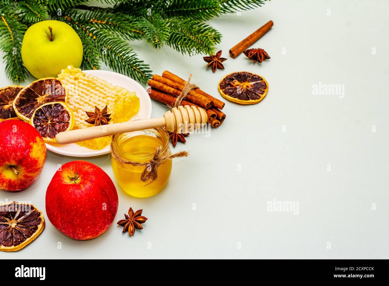 Christmas or New Year apple pie baking concept. Healthy ingredients ...