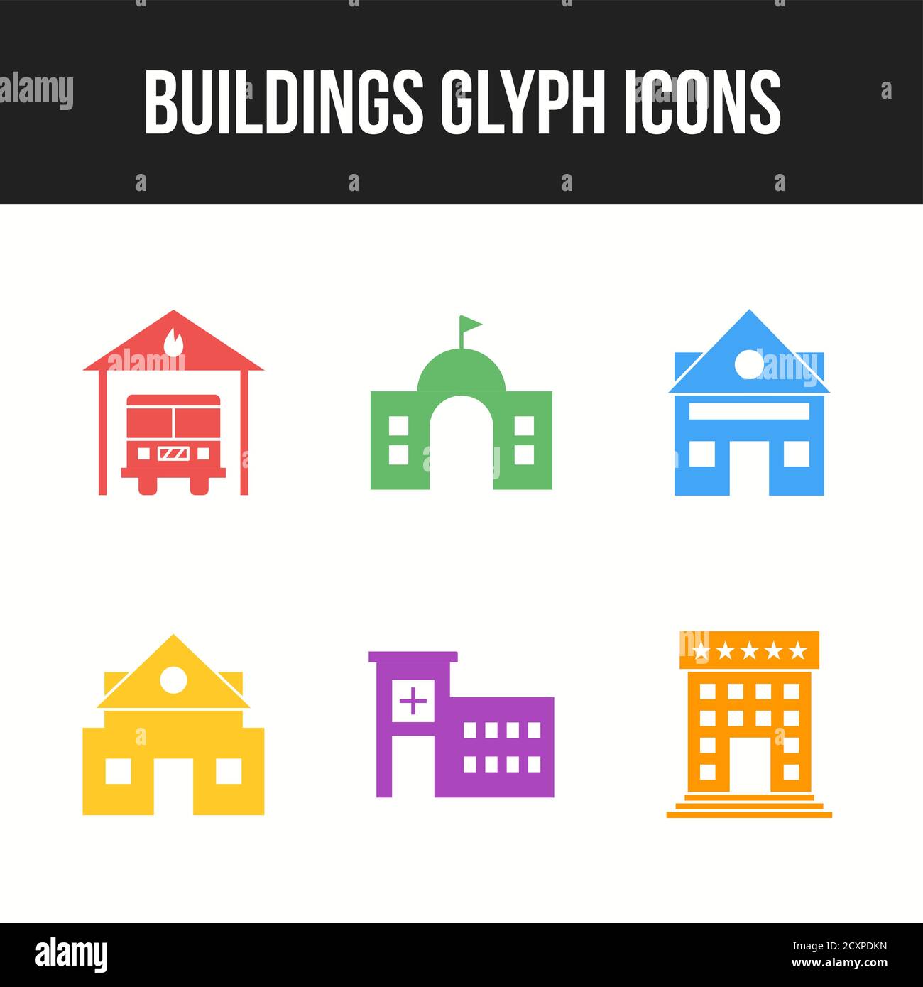 Unique Building and landmarks vector icon set Stock Vector Image & Art ...