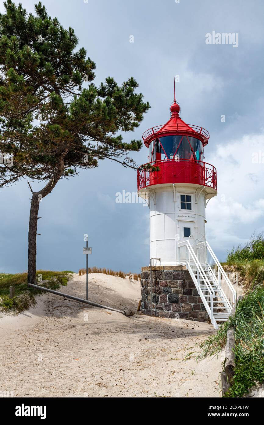 little lighthouse on the german island hiddensee in the baltic sea ...