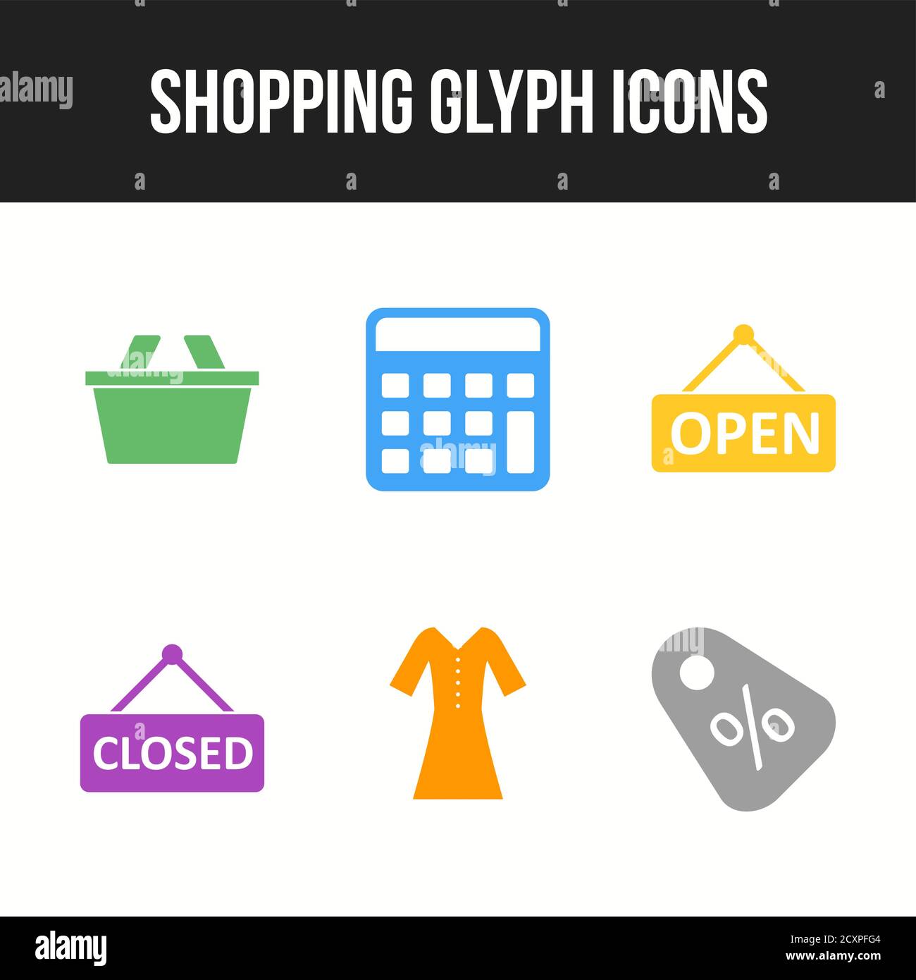 Unique icon set of shopping glyph icons Stock Vector Image & Art - Alamy