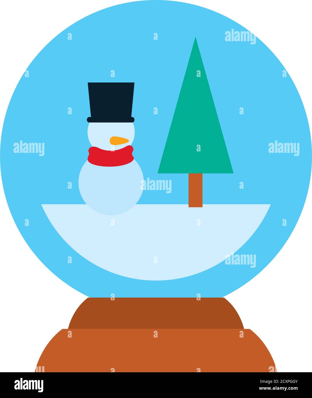christmas snow ball icon over white background, flat style, vector ...