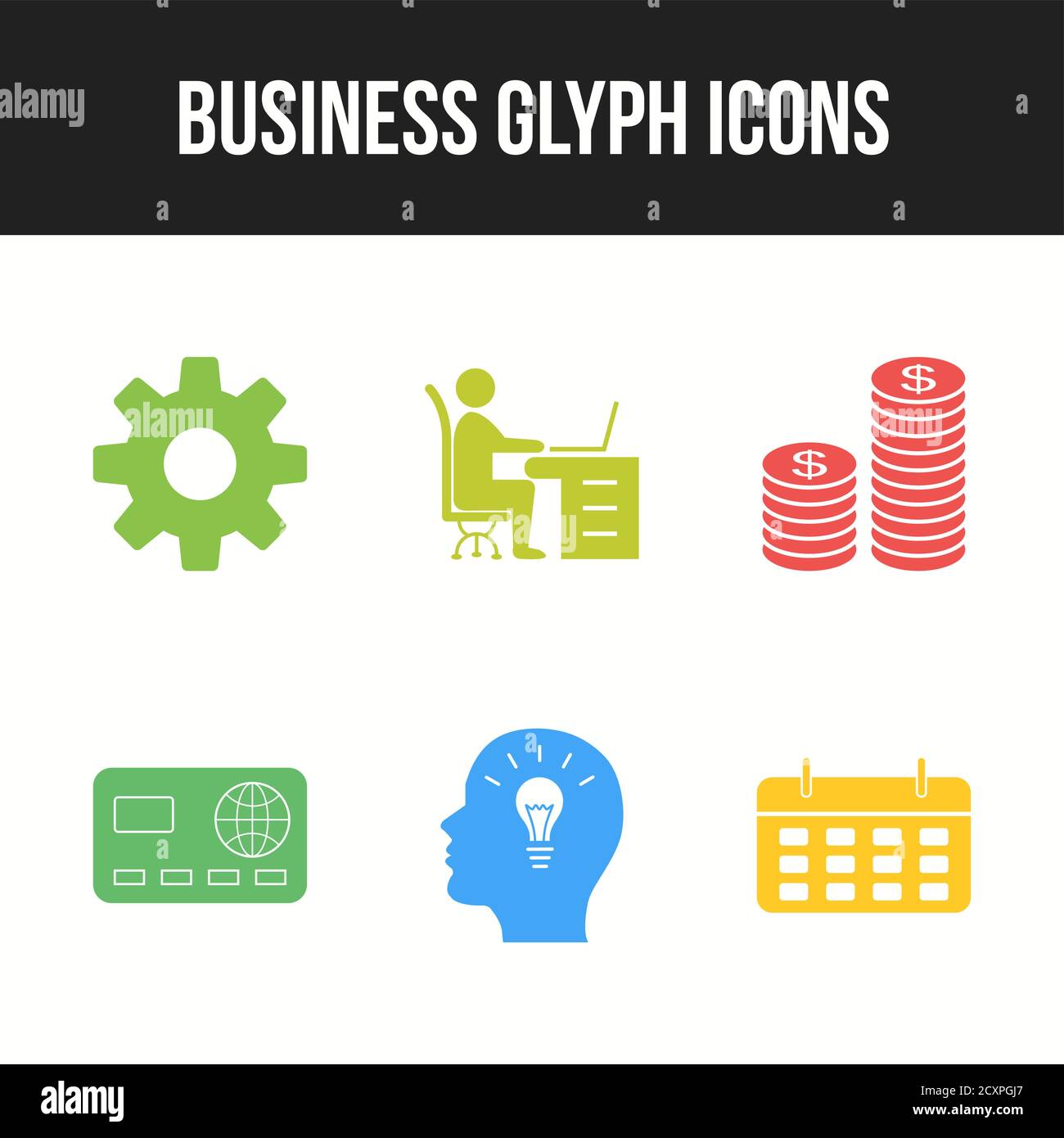 6 Unique Business glyph vector icon set Stock Vector Image & Art - Alamy