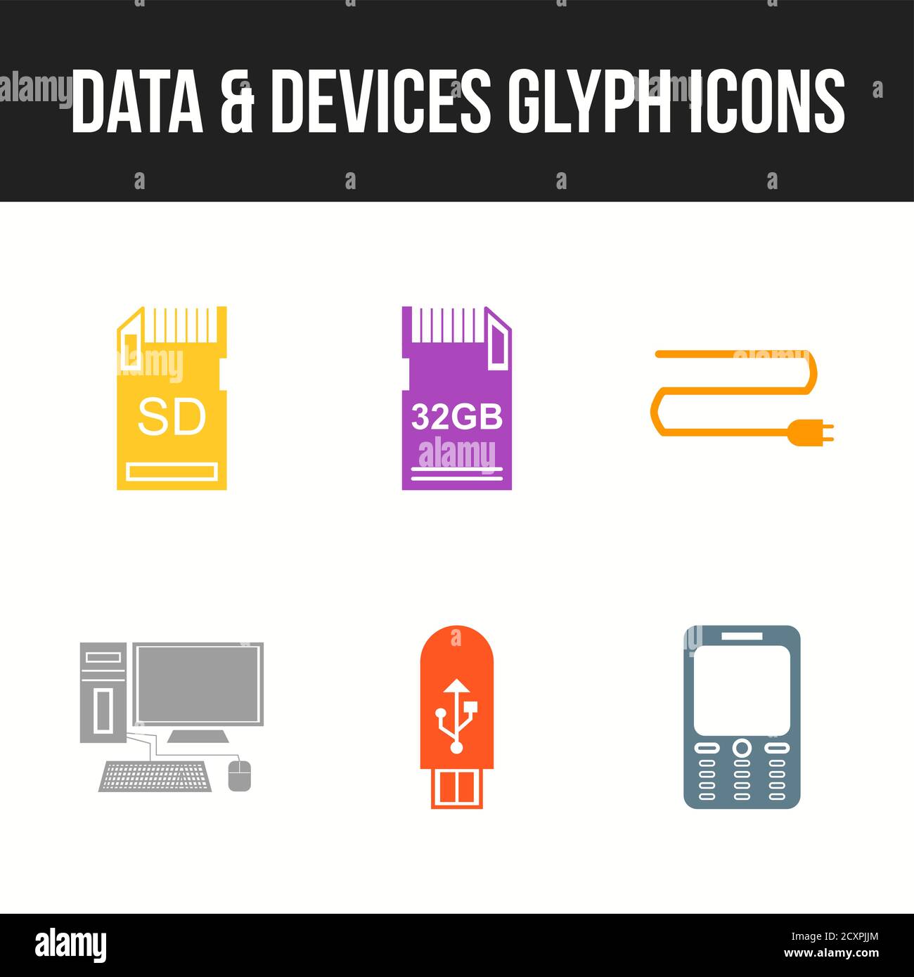 Unique Data and devices vector icon set Stock Vector Image & Art - Alamy