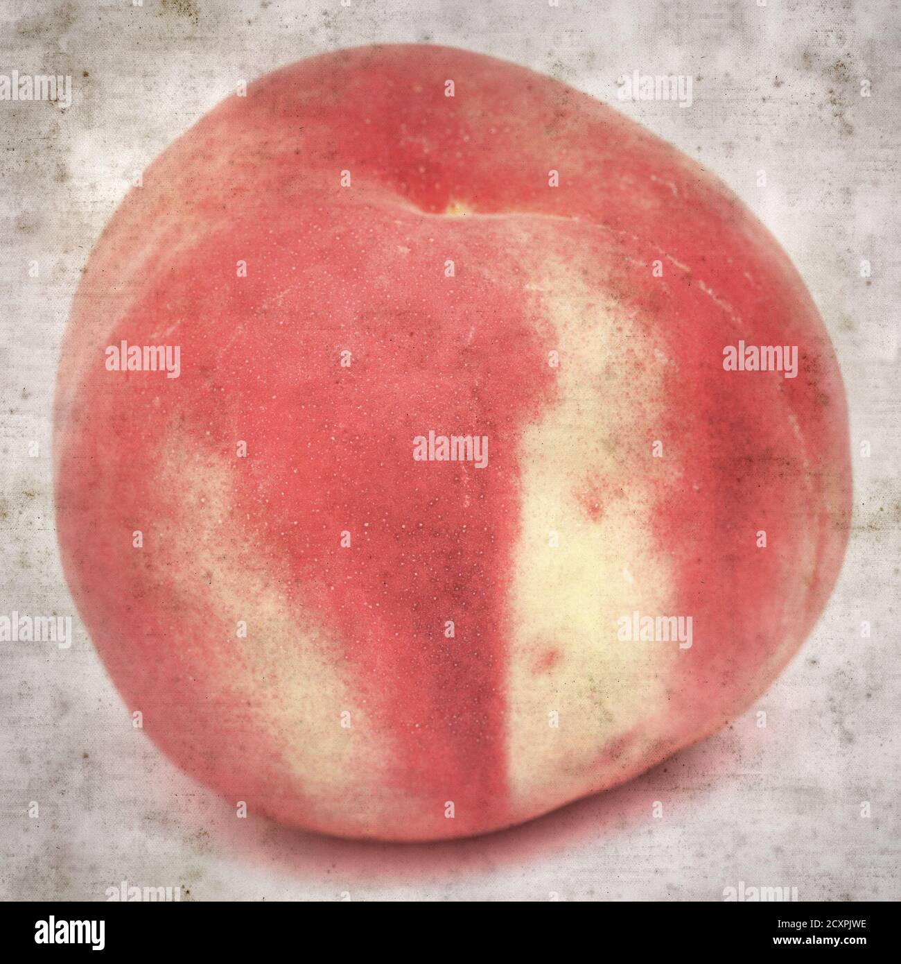 Textured old paper background, square, with red round ripe peach Stock ...
