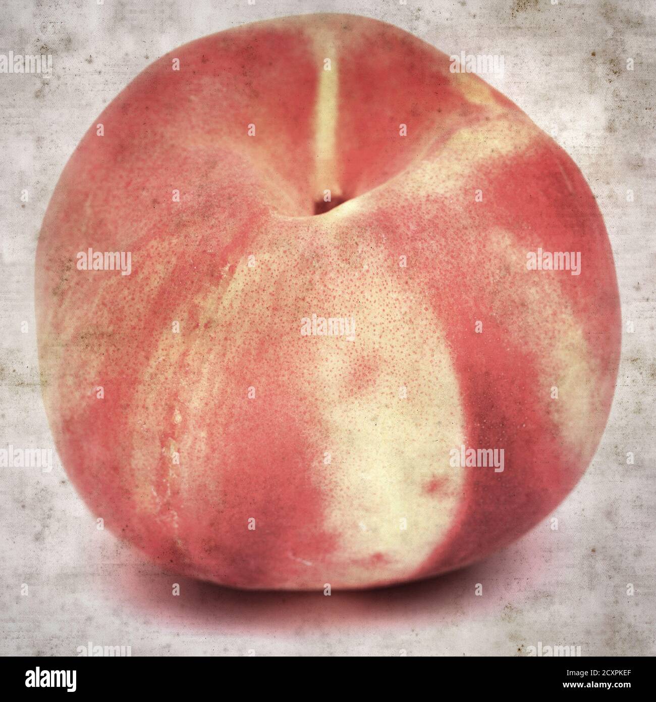 Textured old paper background, square, with red round ripe peach Stock ...