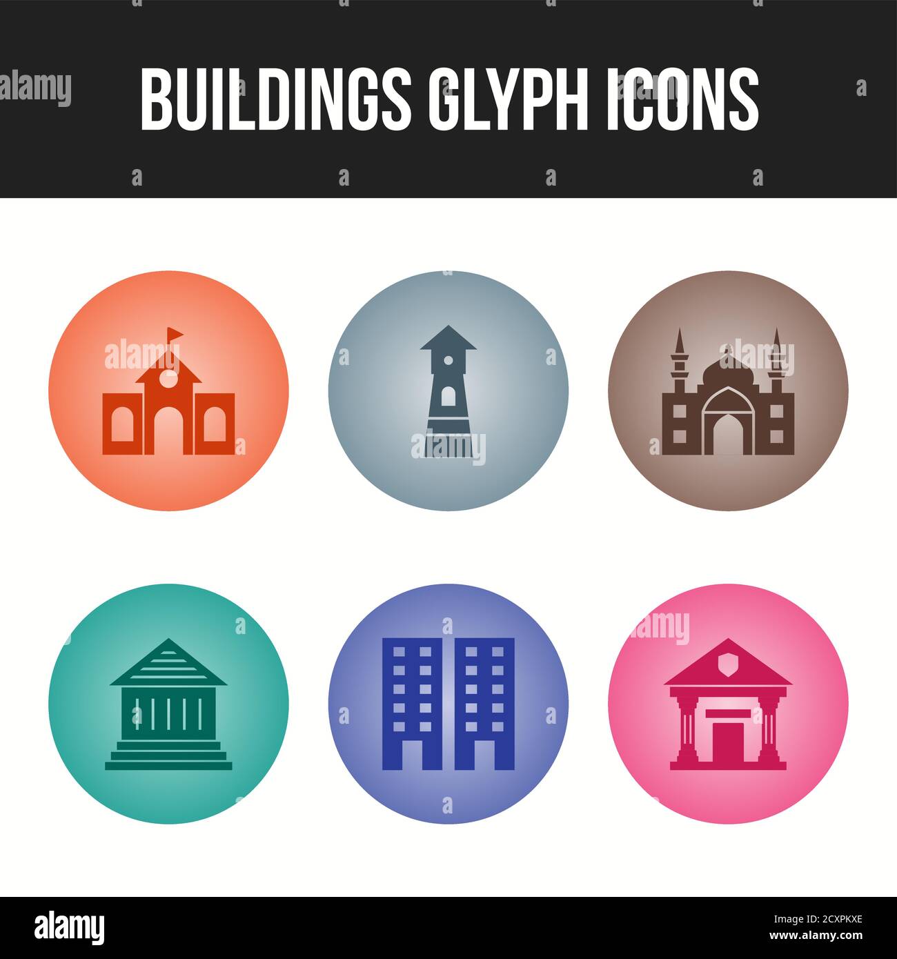 Unique Building and landmarks vector icon set Stock Vector Image & Art ...