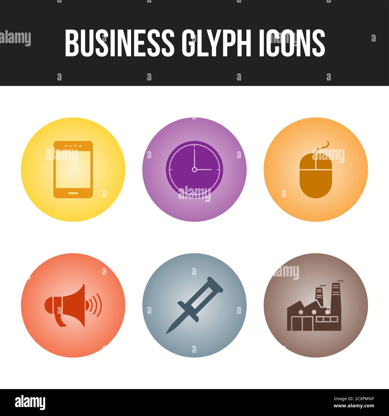 6 Unique vector icons in oe set Stock Vector Image & Art - Alamy