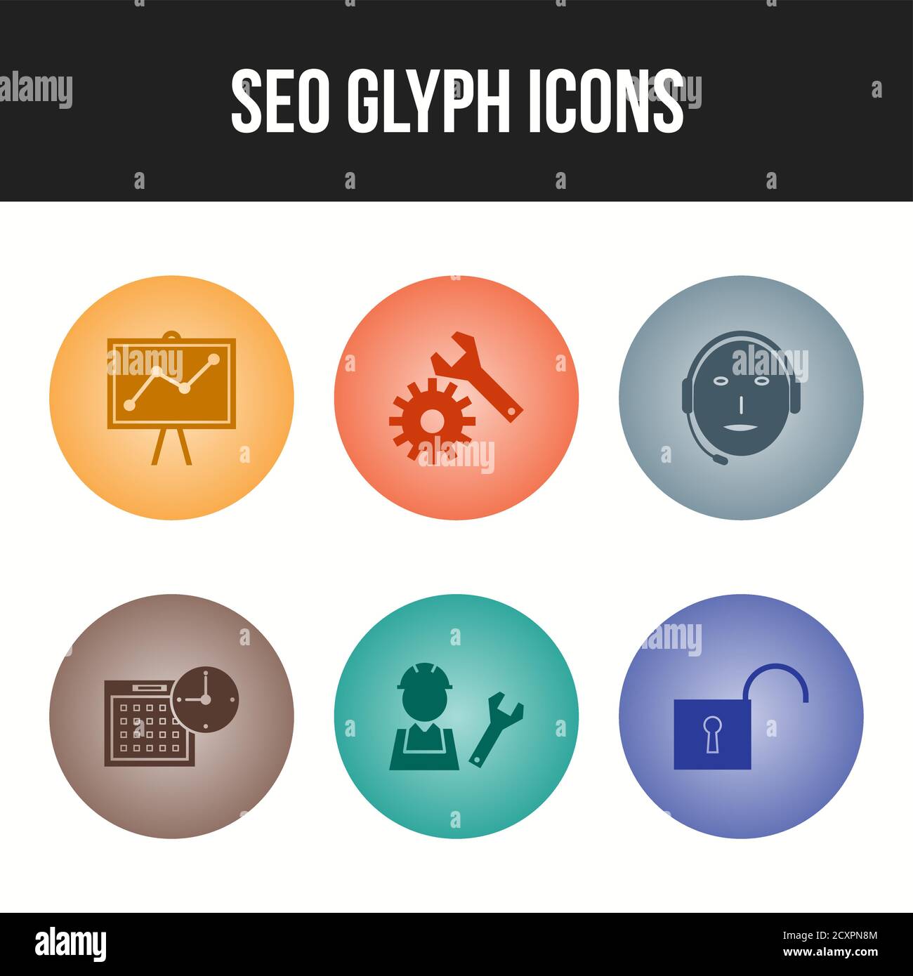 6 Unique vector icons in one set Stock Vector Image & Art - Alamy