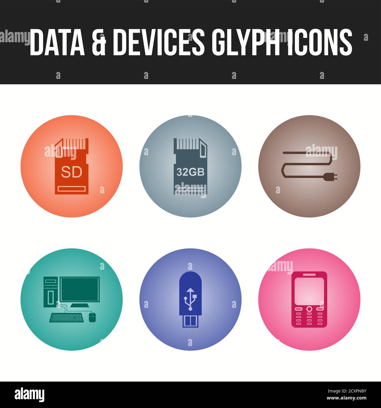 Unique Data and devices vector icon set Stock Vector Image & Art - Alamy