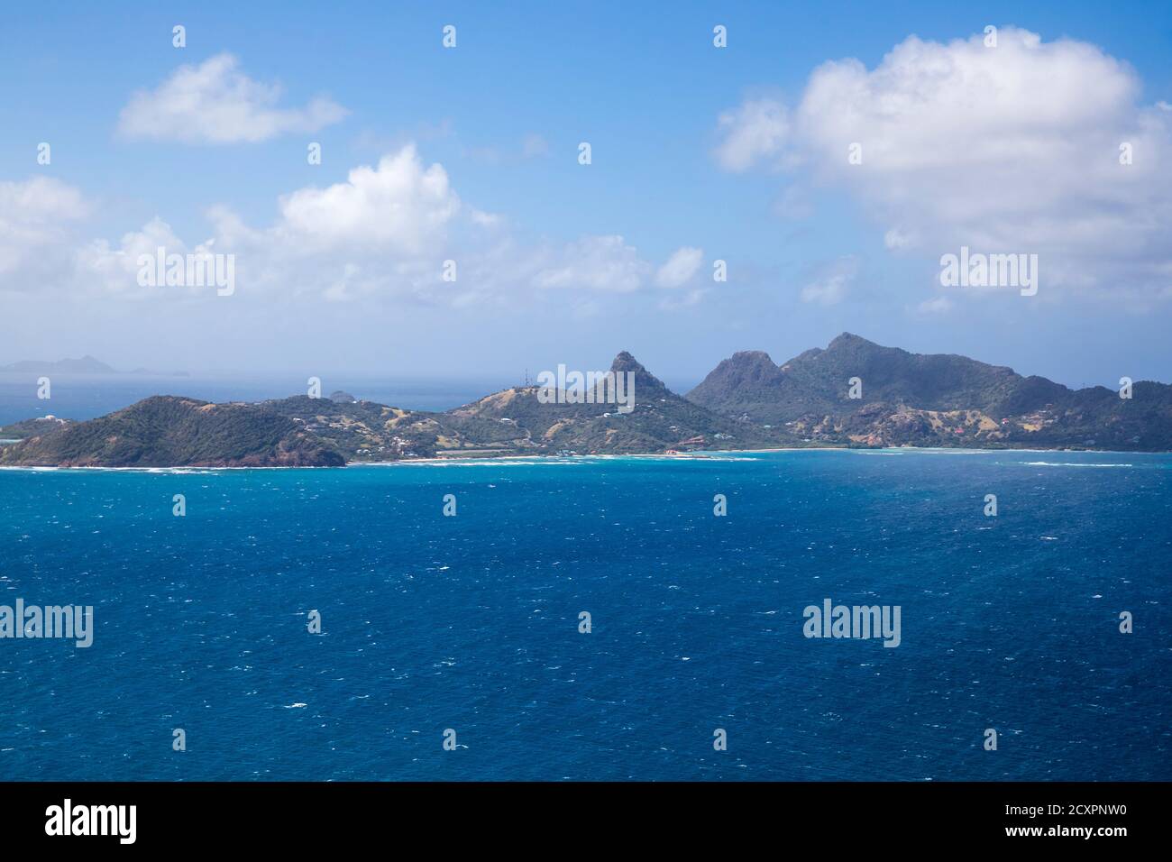 St Vincent and The Grenadines, Aerial view of Union Island Stock Photo ...