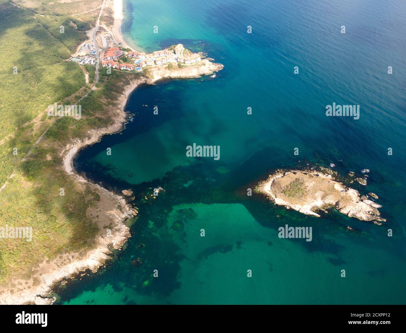 Aerial view snake island arkutino hi-res stock photography and images ...